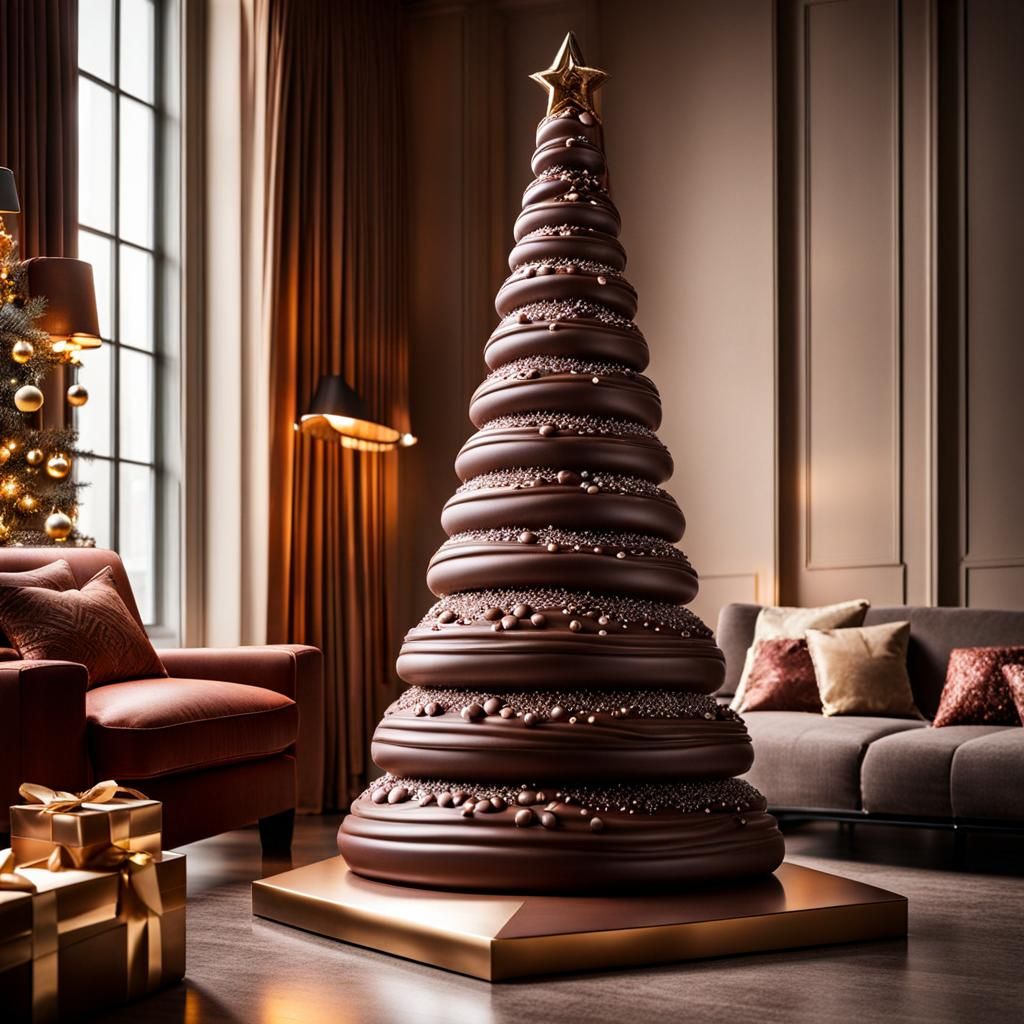 Chocolate Christmas Tree - AI Generated Artwork - NightCafe Creator