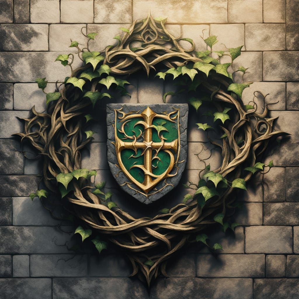 Crimson Crest - Gothic Crest in Oil Painting Style