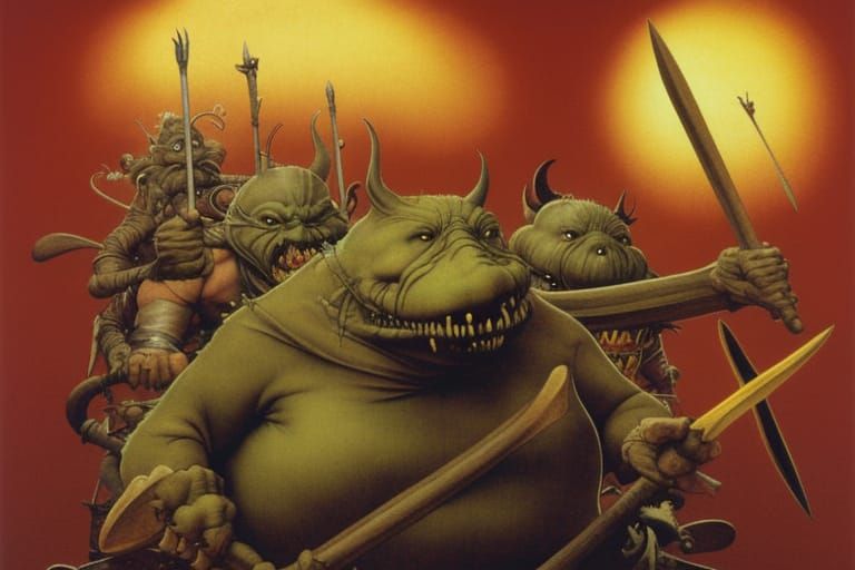 goblin with battle ax huge fat goblin with a battleax dressed in goblin ...