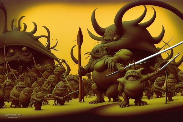 goblin with battle ax huge fat goblin with a battleax dressed in goblin ...