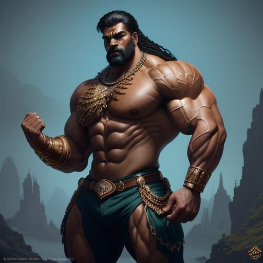 Majestic Demigod Bodybuilder in Exquisite Fantasy ... - AI Art