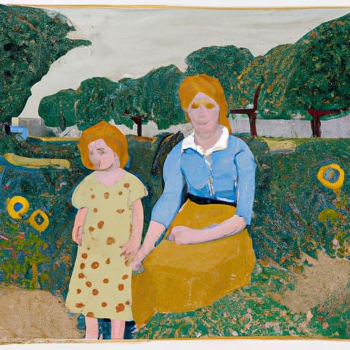 AI GENERATED Girl In The Park With Her Sister And Baby Brother, Mother ...