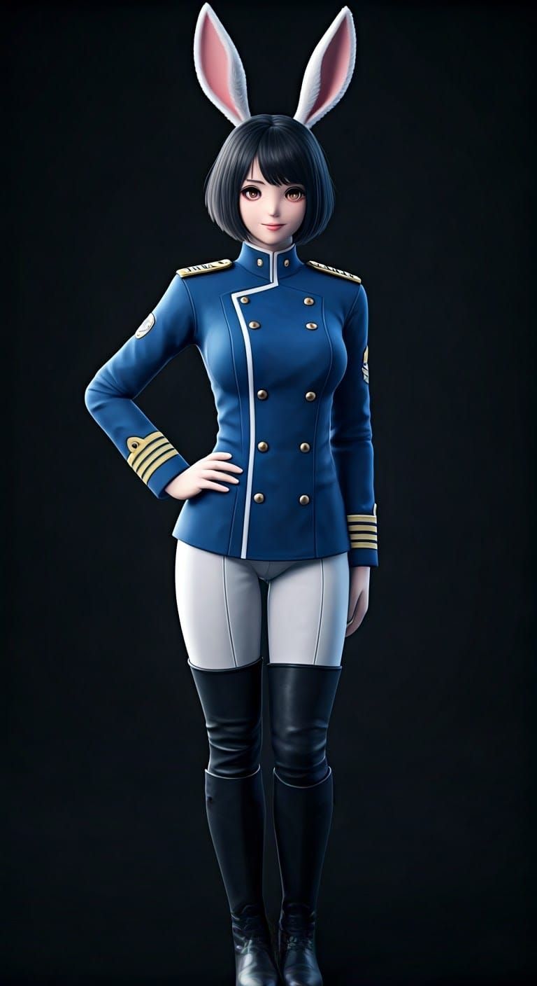 Captain Moon Rabbit - Hyper Realistic Kemonomimi Space Force...