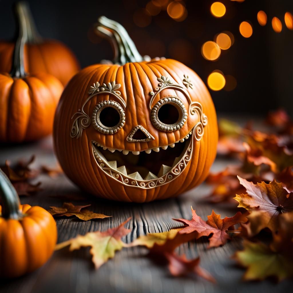 Decorated pumpkin - AI Generated Artwork - NightCafe Creator