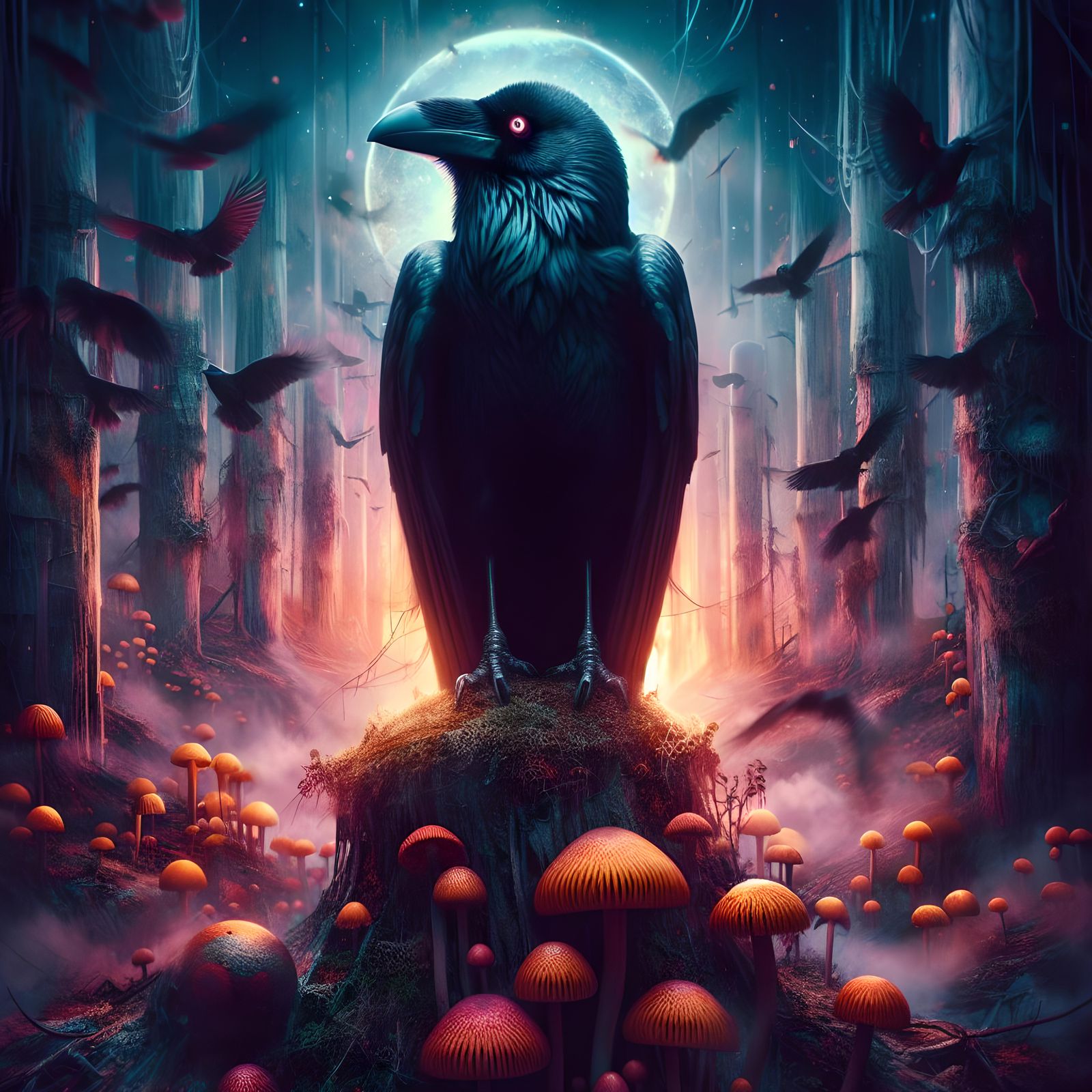 Forest Raven - AI Generated Artwork - NightCafe Creator
