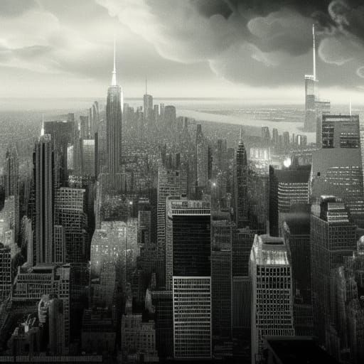 Nyc noir landscape portrait - AI Generated Artwork - NightCafe Creator
