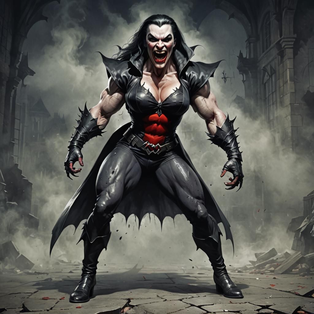 Vampiress Muscle - AI Generated Artwork - NightCafe Creator