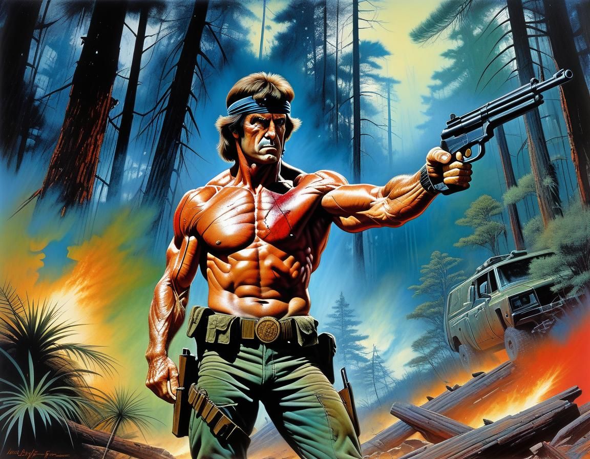 Combat-Ready Rambo - AI Generated Artwork - NightCafe Creator