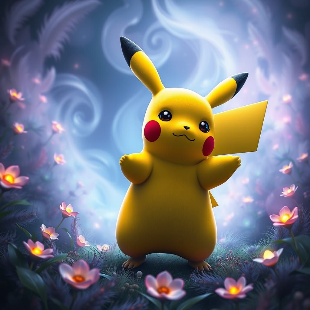 Pikachu in Pokémon - Mystical Pikachu in a Dreamlike Pokémo...