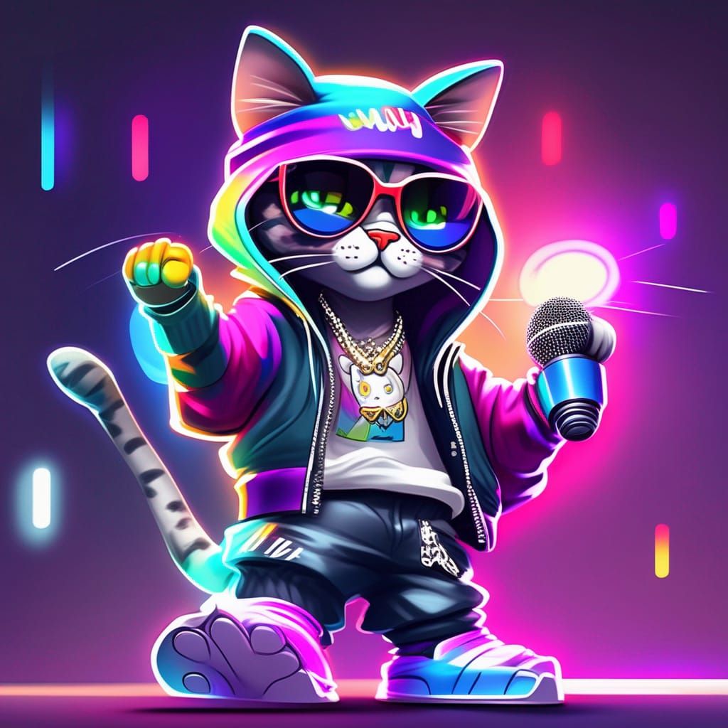 Rapper Kitty - AI Generated Artwork - NightCafe Creator