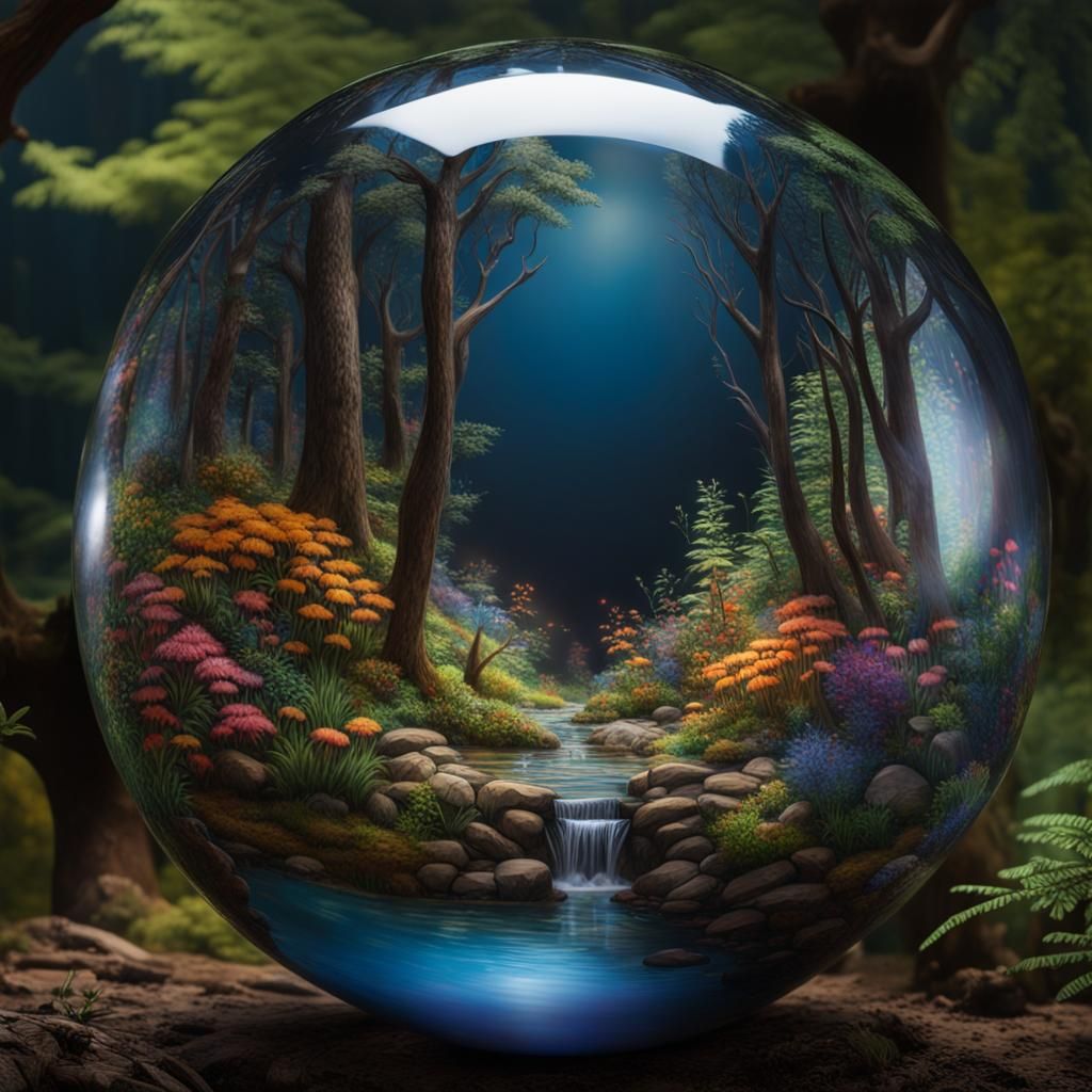 Forest Orb at night - AI Generated Artwork - NightCafe Creator