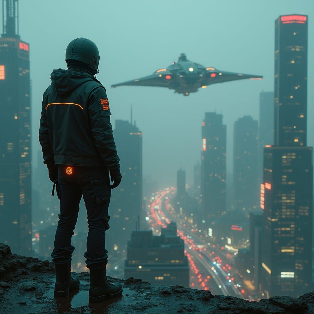 Star Citizen Star Wars - Gritty Cyberpunk Pilot in Neon-Lit...