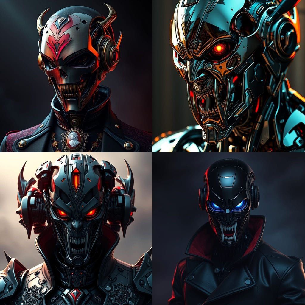 Robot vampire with fangs - Robot Vampire in Triadic Colors C...