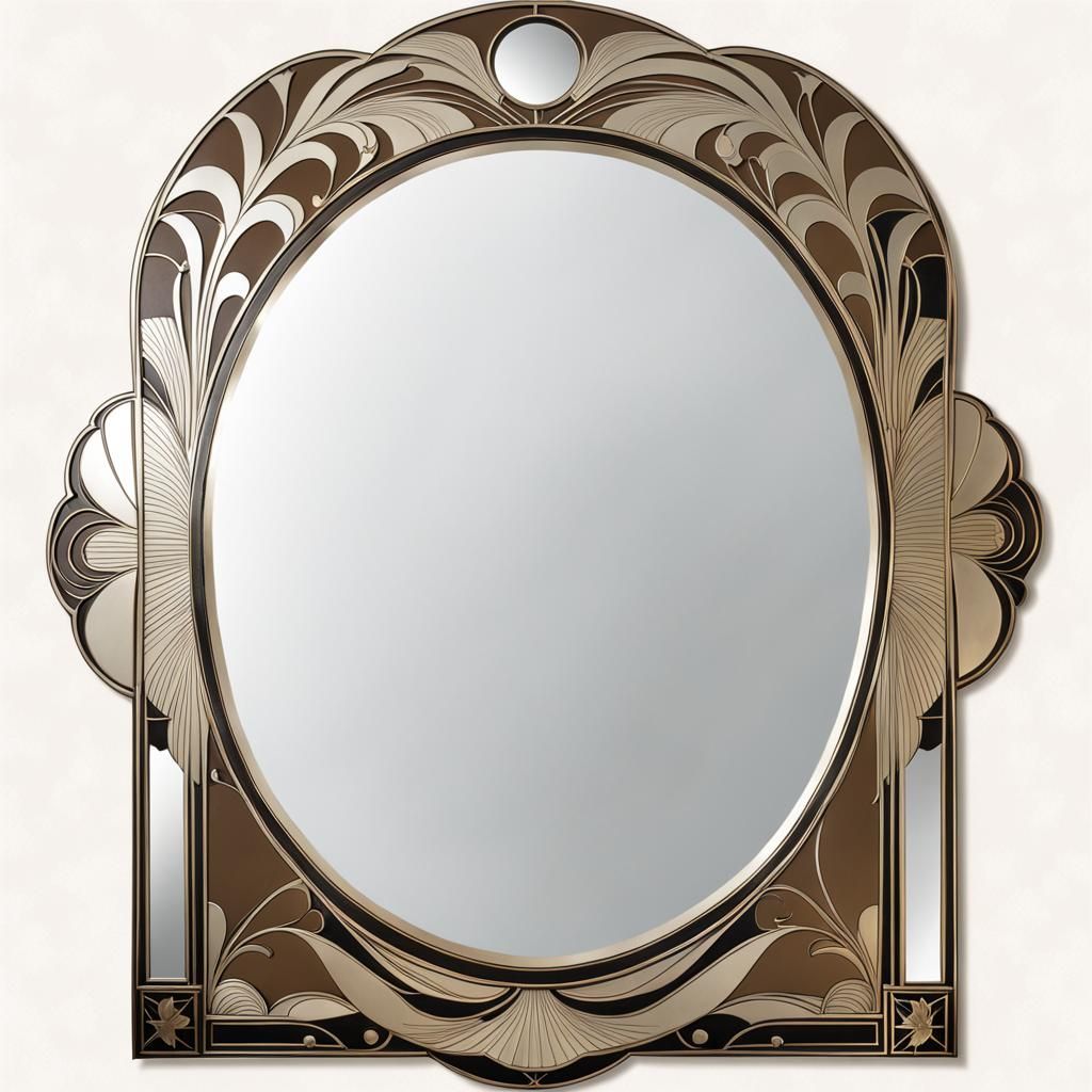 Sepia artistic illusion art deco mirror - AI Generated Artwork ...