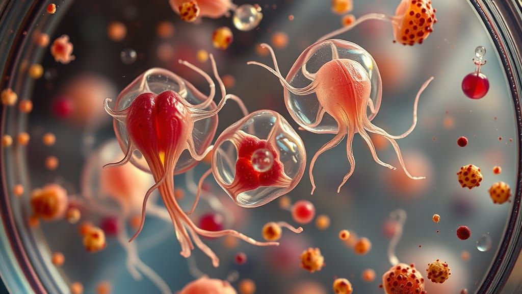 Microscopic Wonders Thrive in a World Without Brai... - AI Art