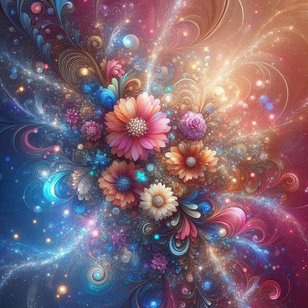 Cosmic Flowers Abstract Art - AI Generated Artwork - NightCafe Creator