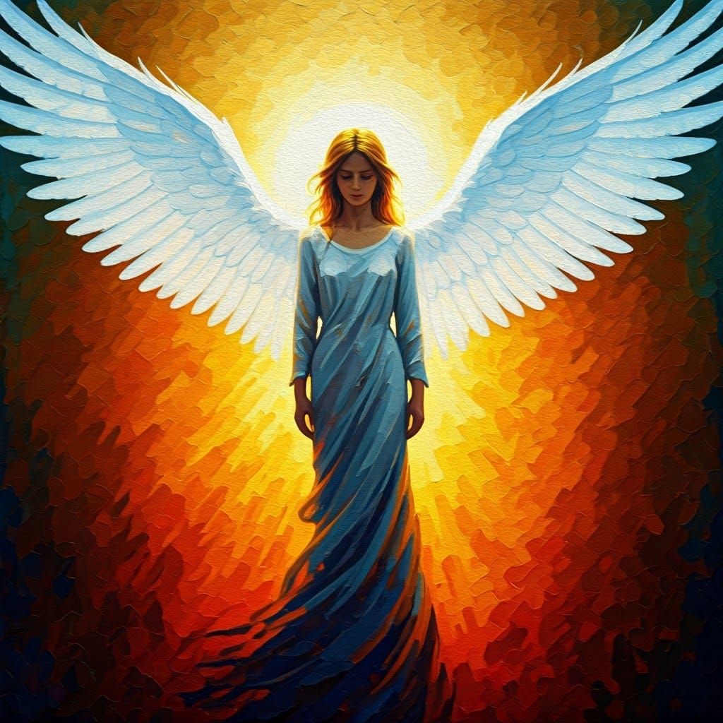 Trials - Ethereal Angel in Neo-Impressionist Expressionism
