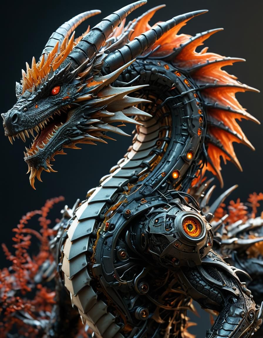 Biopunk Dragon - AI Generated Artwork - NightCafe Creator