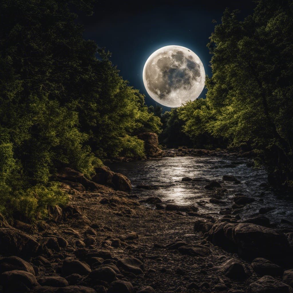 A magical full moon night - AI Generated Artwork - NightCafe Creator