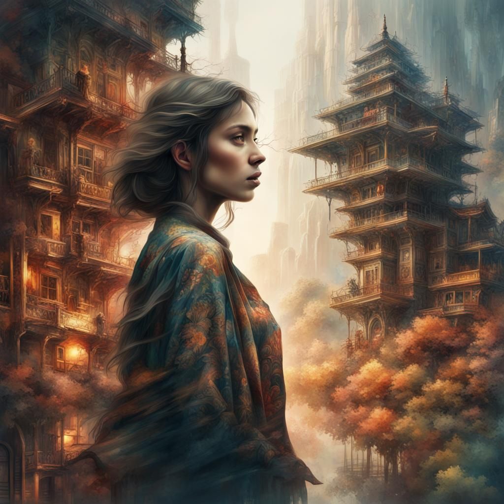 Double Exposure Painting - AI Generated Artwork - NightCafe Creator