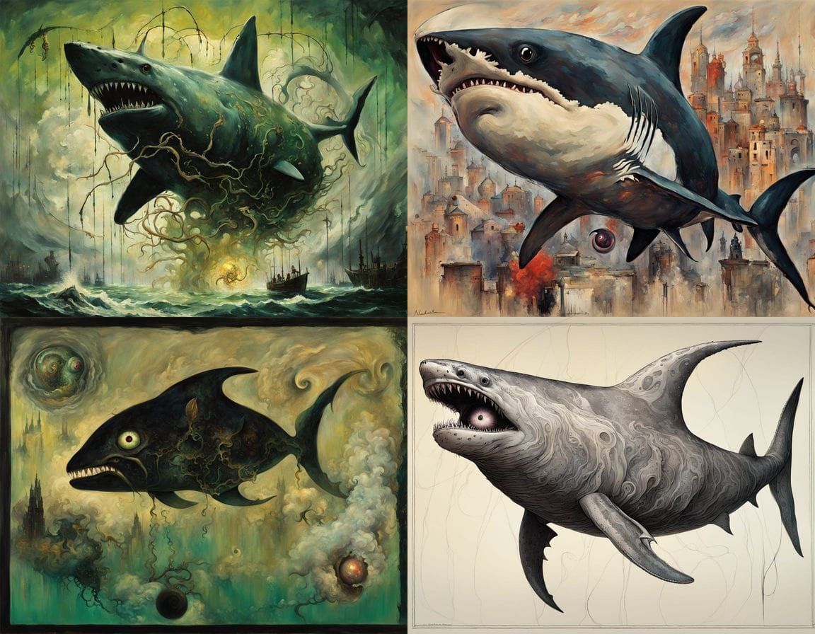 Grotesque Underwater Creature Emerges from Bubonic... - AI Art