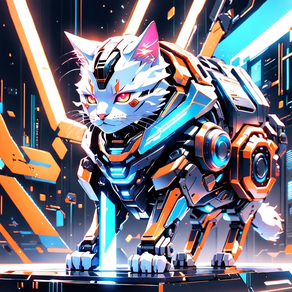 Cat Mecha - AI Generated Artwork - NightCafe Creator