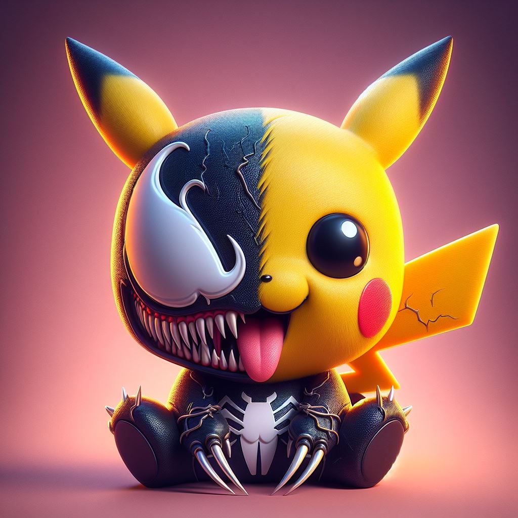 Baby Venom-Pikachu - AI Generated Artwork - NightCafe Creator