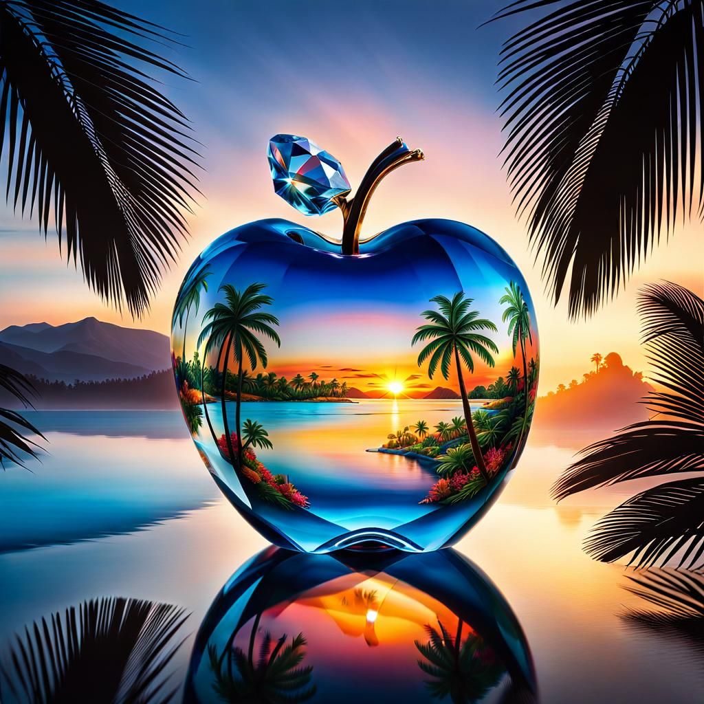 Sunset apple - AI Generated Artwork - NightCafe Creator