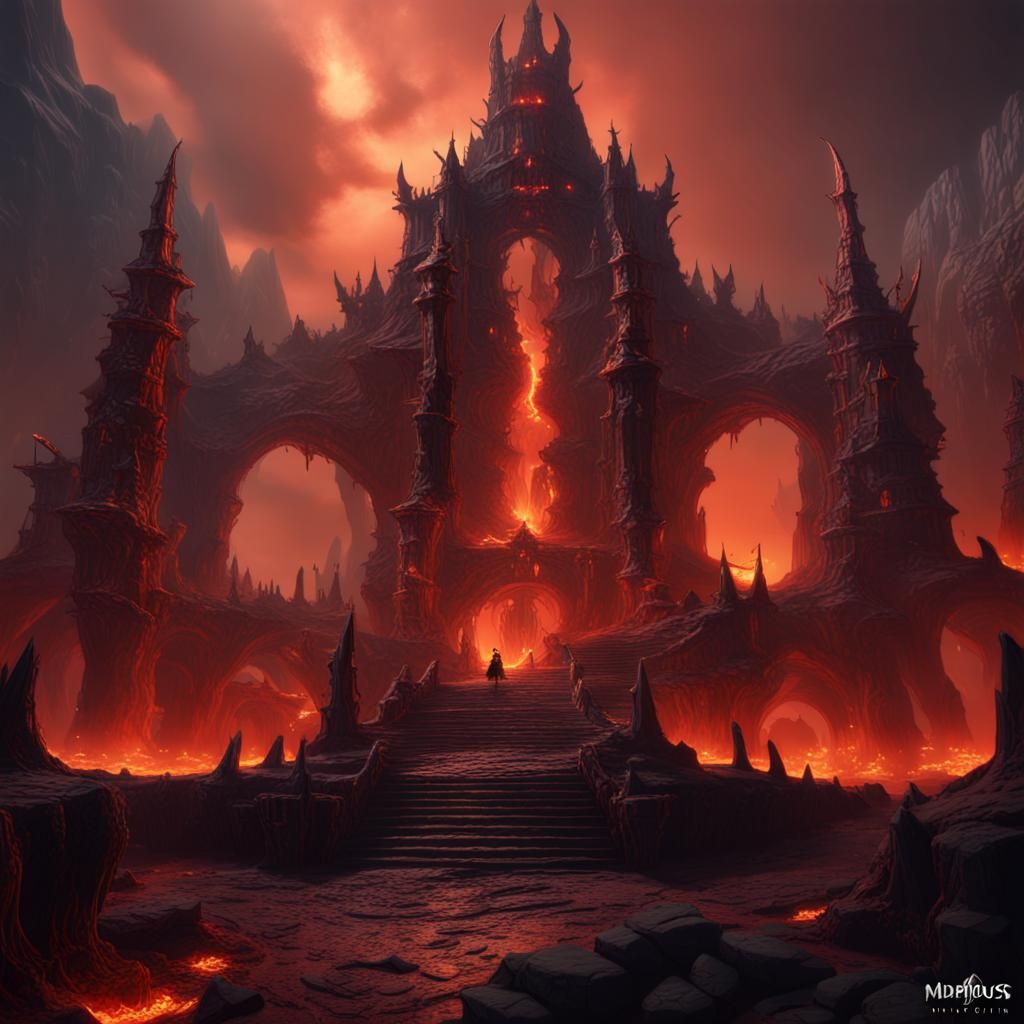 Hellish structure - AI Generated Artwork - NightCafe Creator