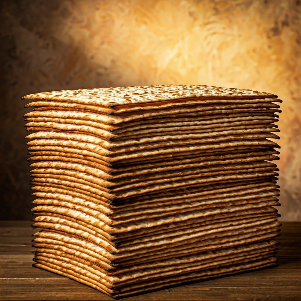 A pile of matzah - Majestic Golden-Brown Matzo Weave in Eart...