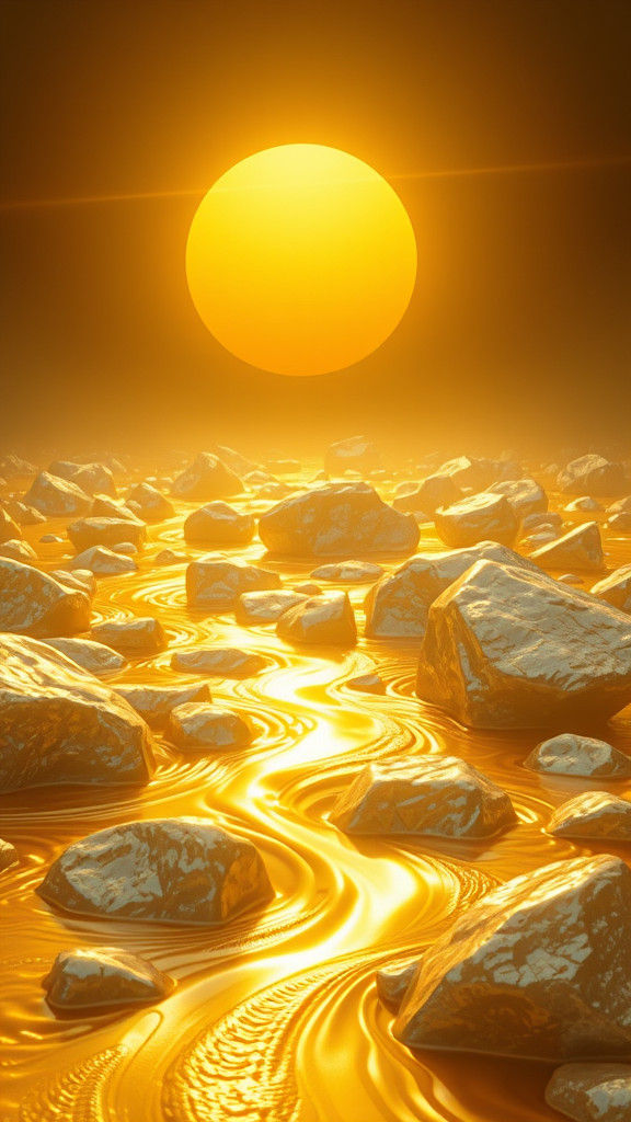 The One True Source of Light - Golden Light River with Iride...