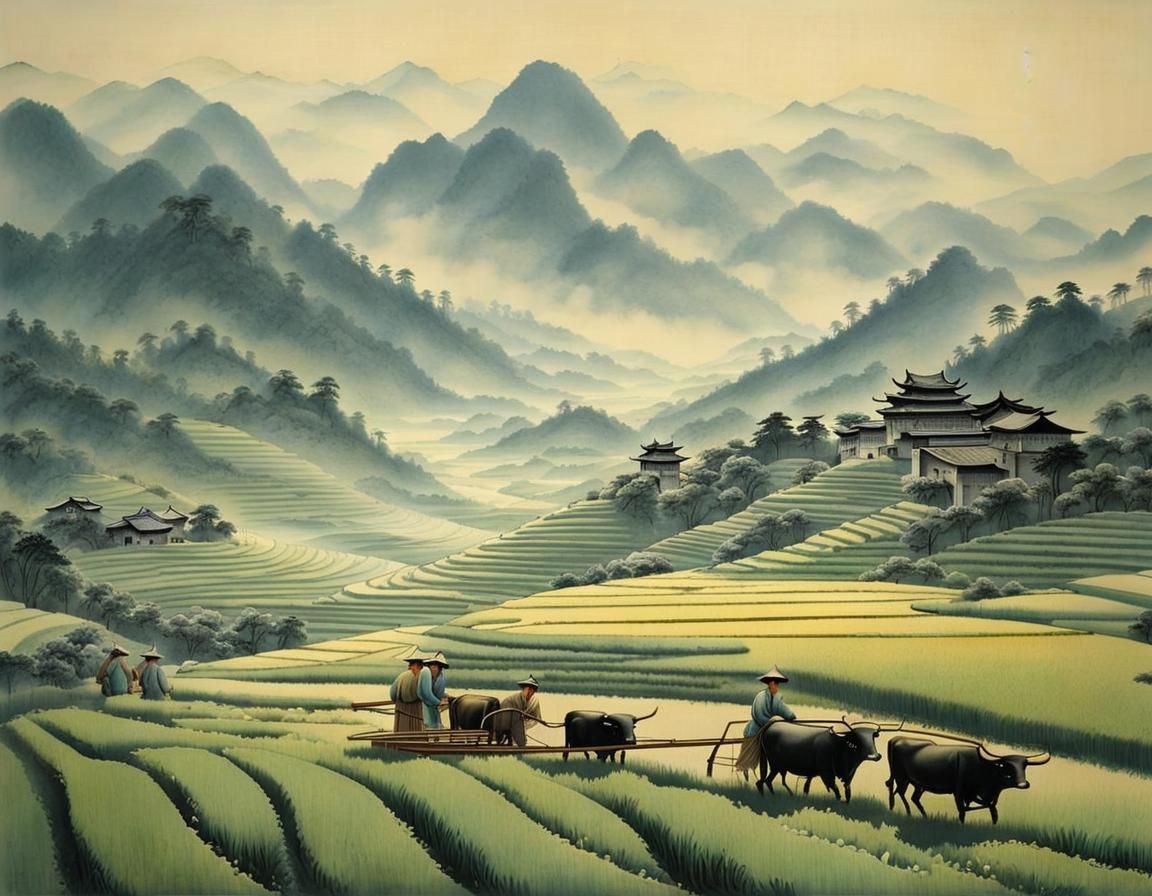 Chinese farm life - AI Generated Artwork - NightCafe Creator