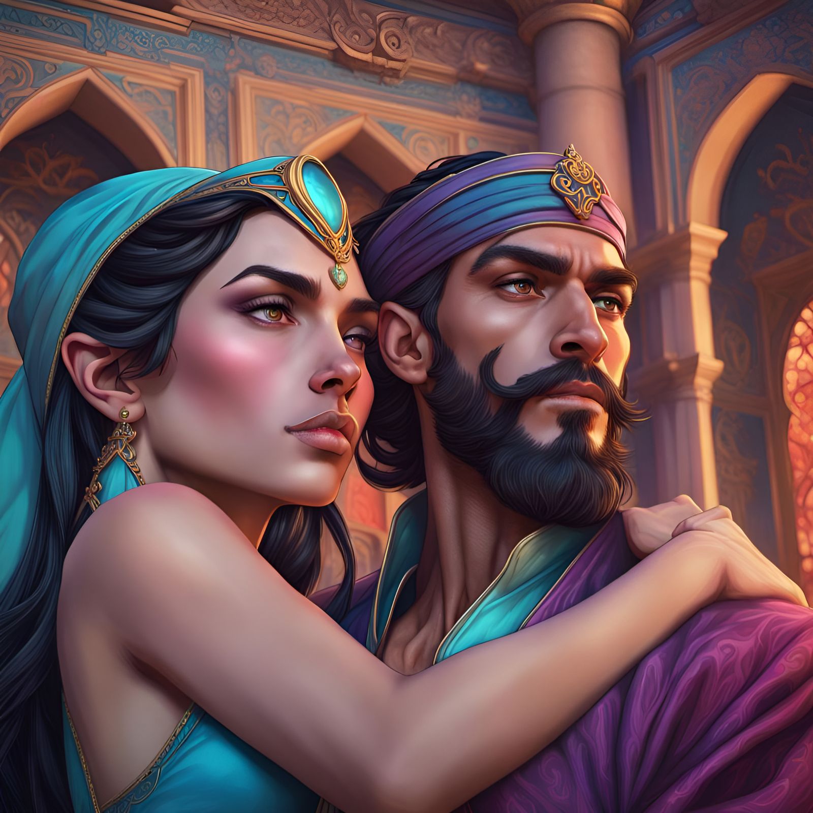 💙 Jasmine and Jafar 💙 - AI Generated Artwork - NightCafe Creator