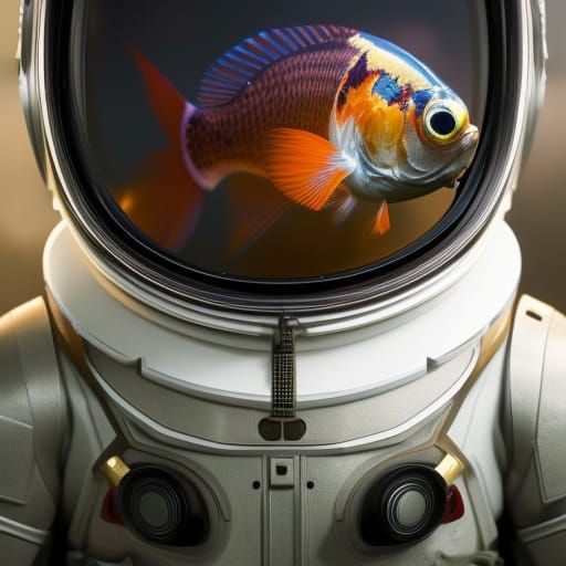 a close up Insanely detailed cinematic photography of goldfish in an ...