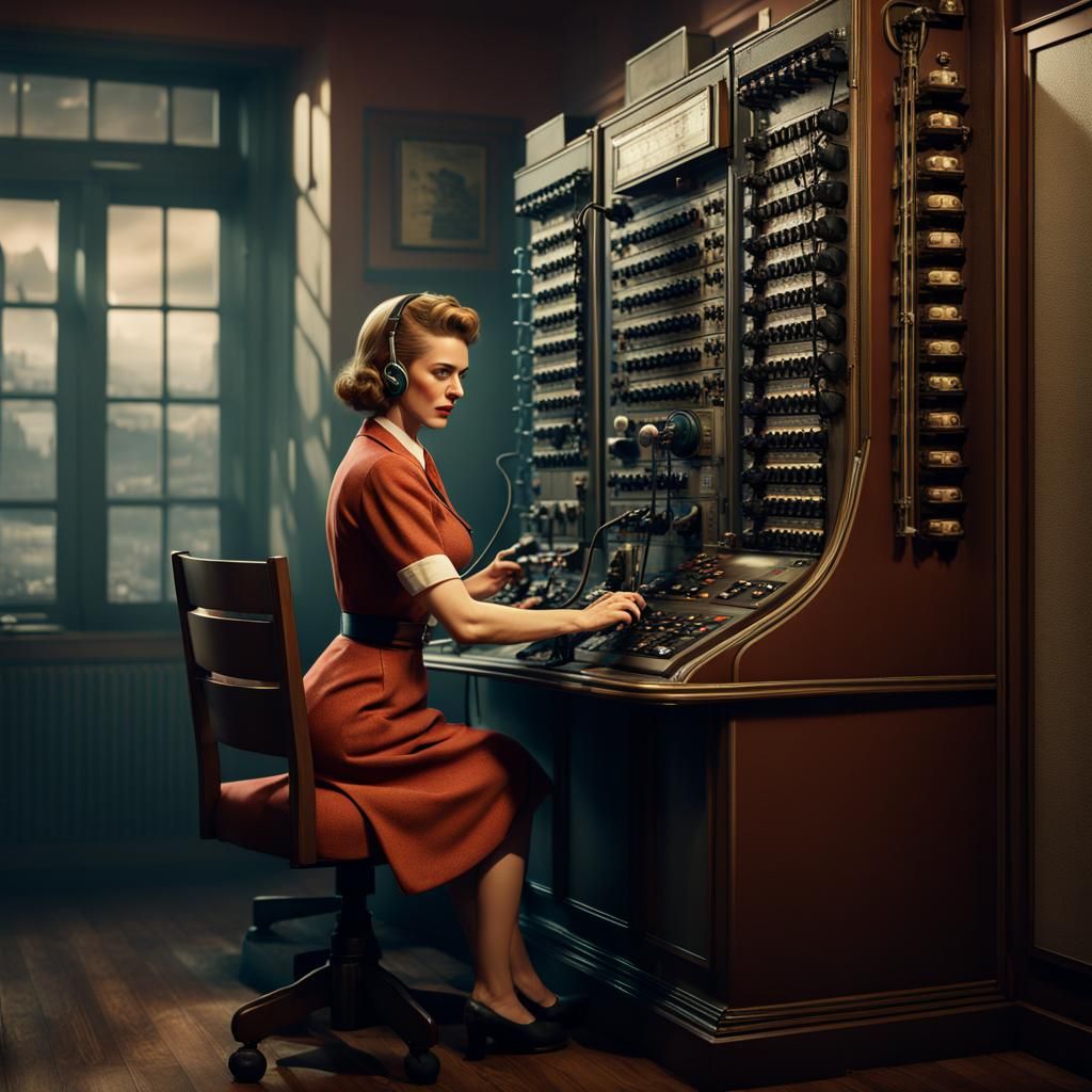 1940s telephone switchboard - AI Generated Artwork - NightCafe Creator