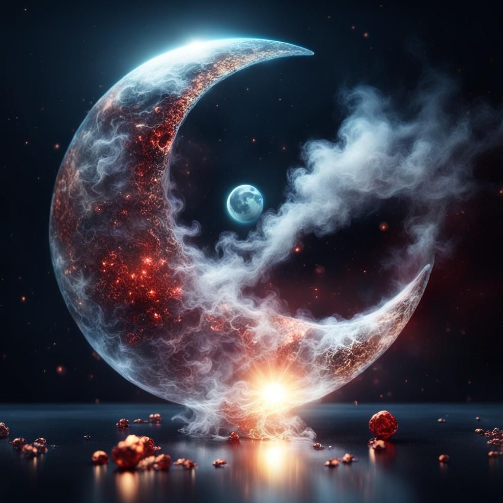 Fire Moon - AI Generated Artwork - NightCafe Creator