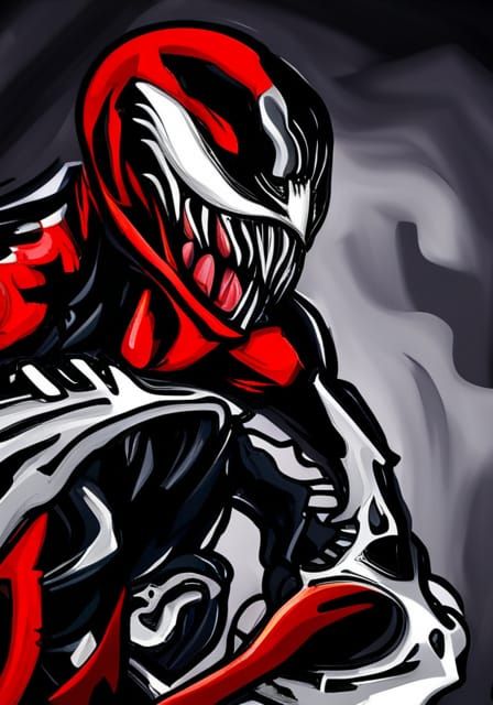 Venom riding a bike abstract art complementary colors fine details - AI ...