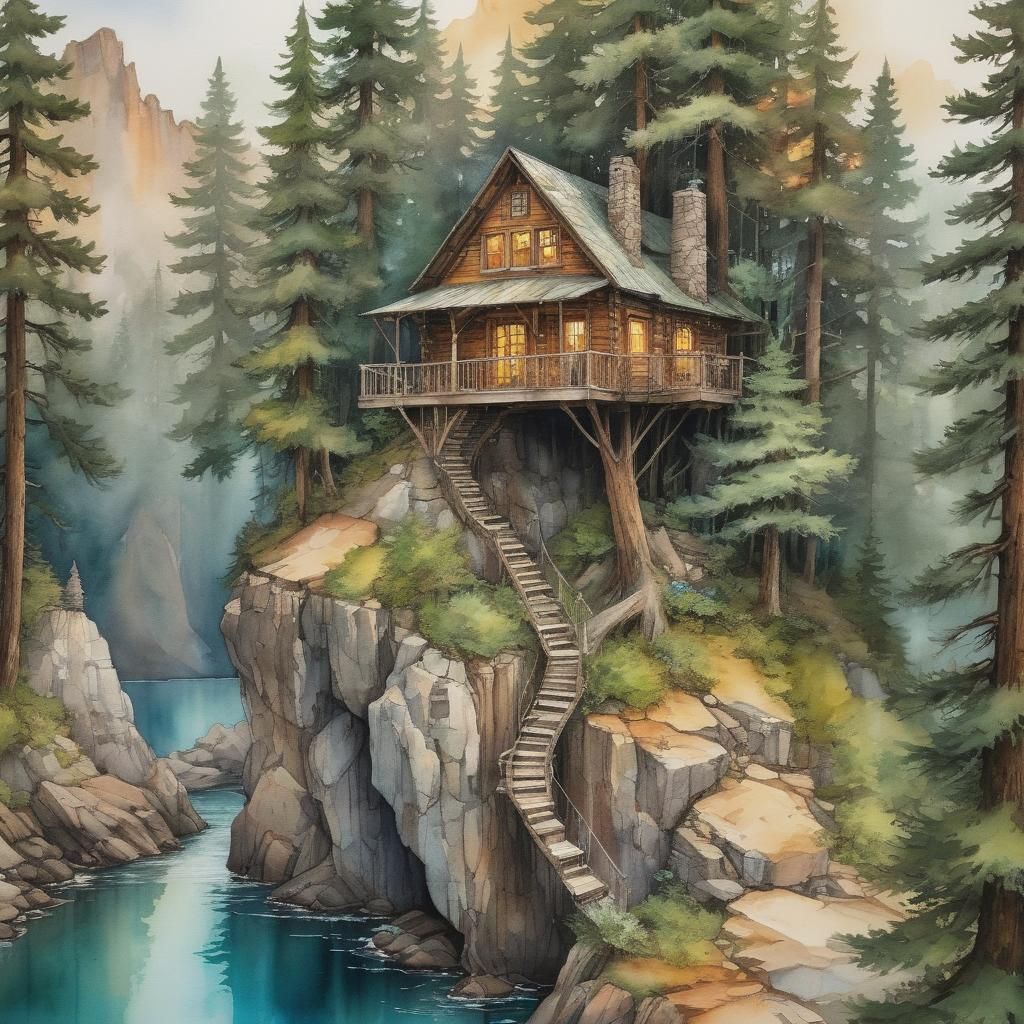 Treehouse - Crystal Clear XL - AI Generated Artwork - NightCafe Creator