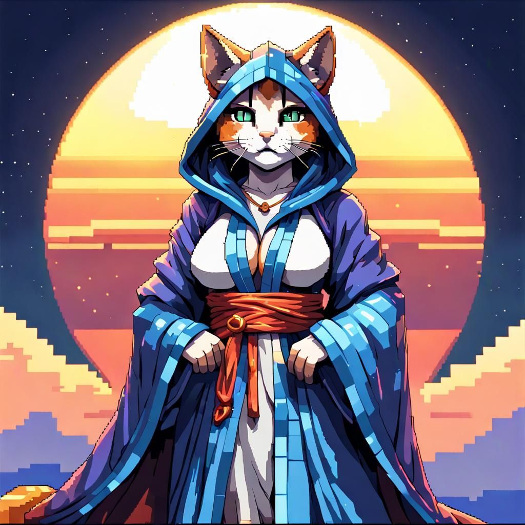 The Kitty Mage of Pixels... - AI Generated Artwork - NightCafe Creator
