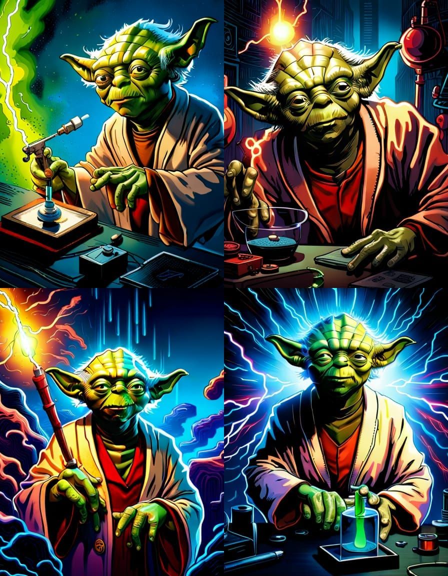 Yoda Scientist - AI Generated Artwork - NightCafe Creator