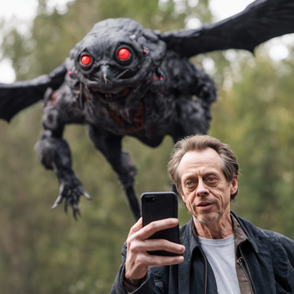 Steve and Mothman - AI Generated Artwork - NightCafe Creator