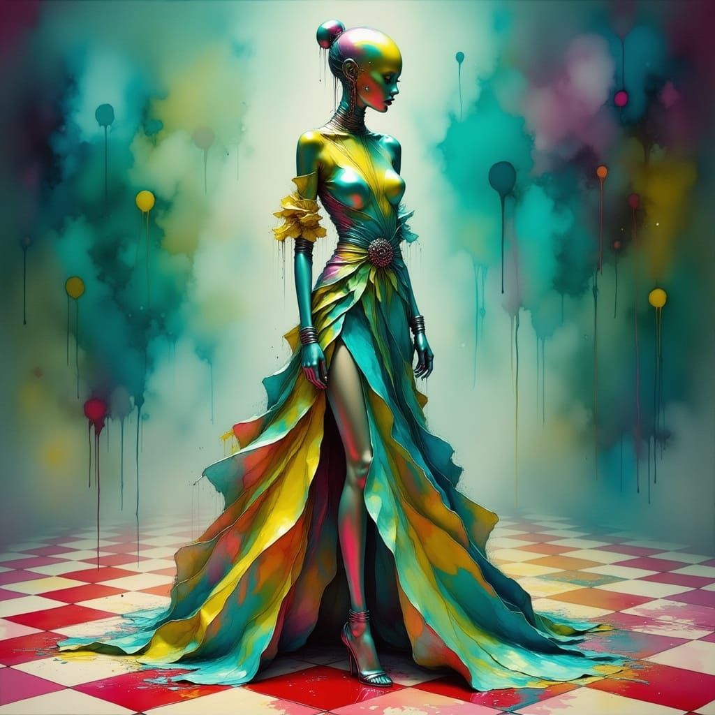 A futuristic liquid metal model