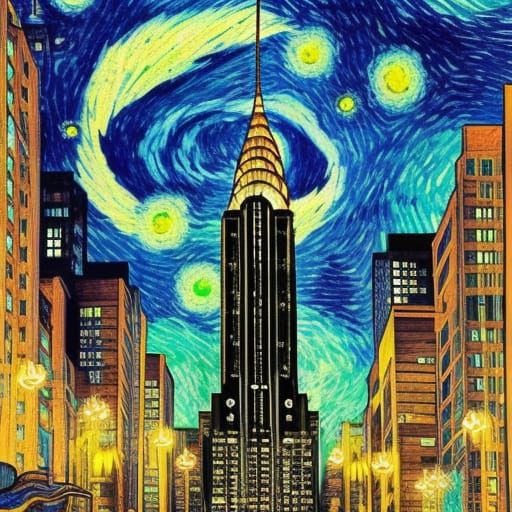 New York starry night - AI Generated Artwork - NightCafe Creator