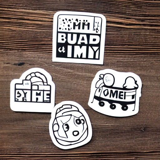 Exciting monochromatic stickers - AI Generated Artwork - NightCafe Creator