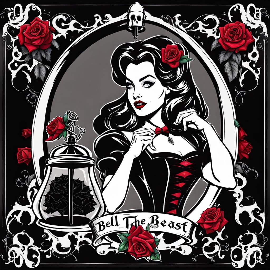 Gothic Pinup Bell beauty and the beast - AI Generated Artwork ...