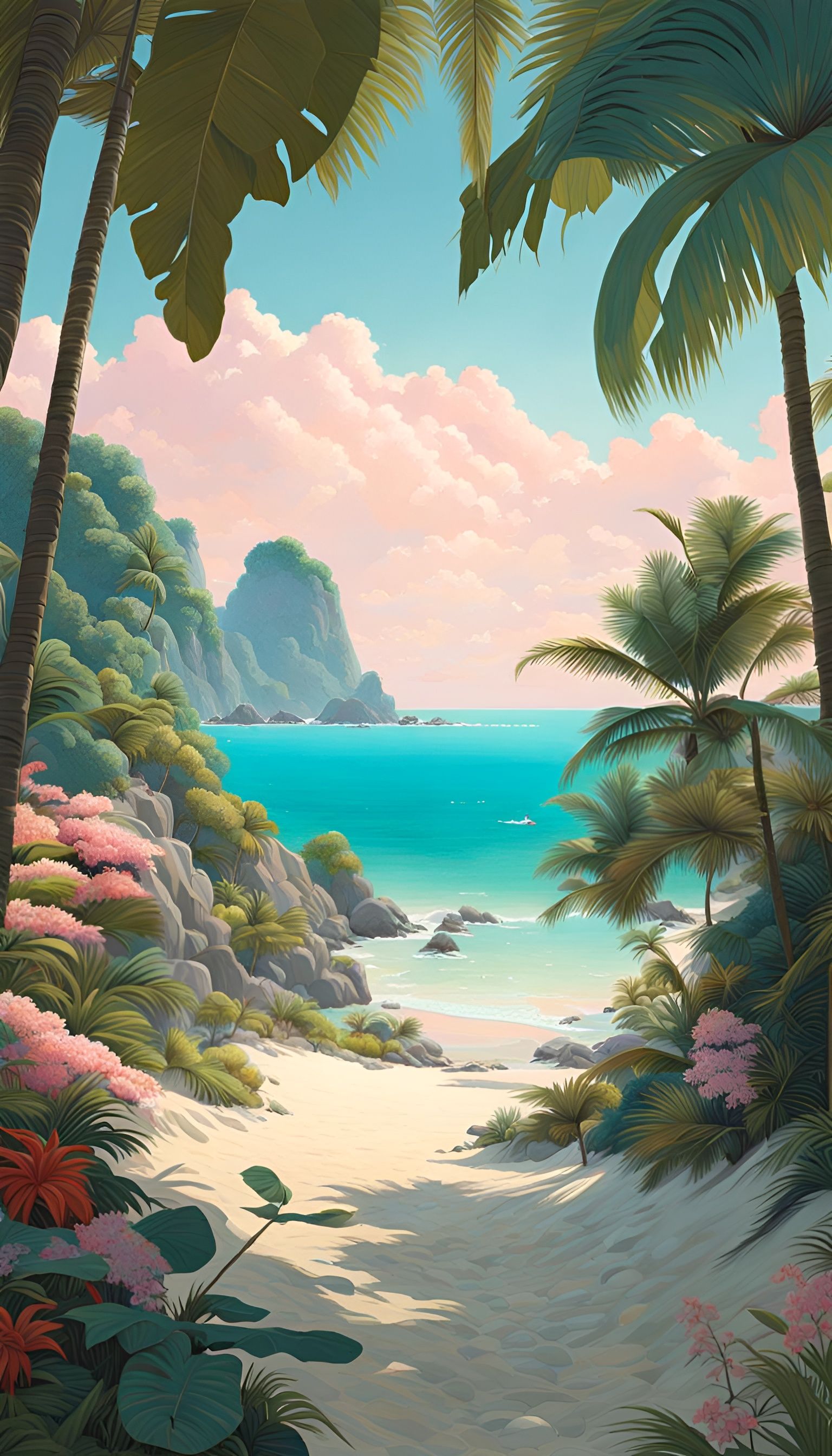 Paradise path - AI Generated Artwork - NightCafe Creator