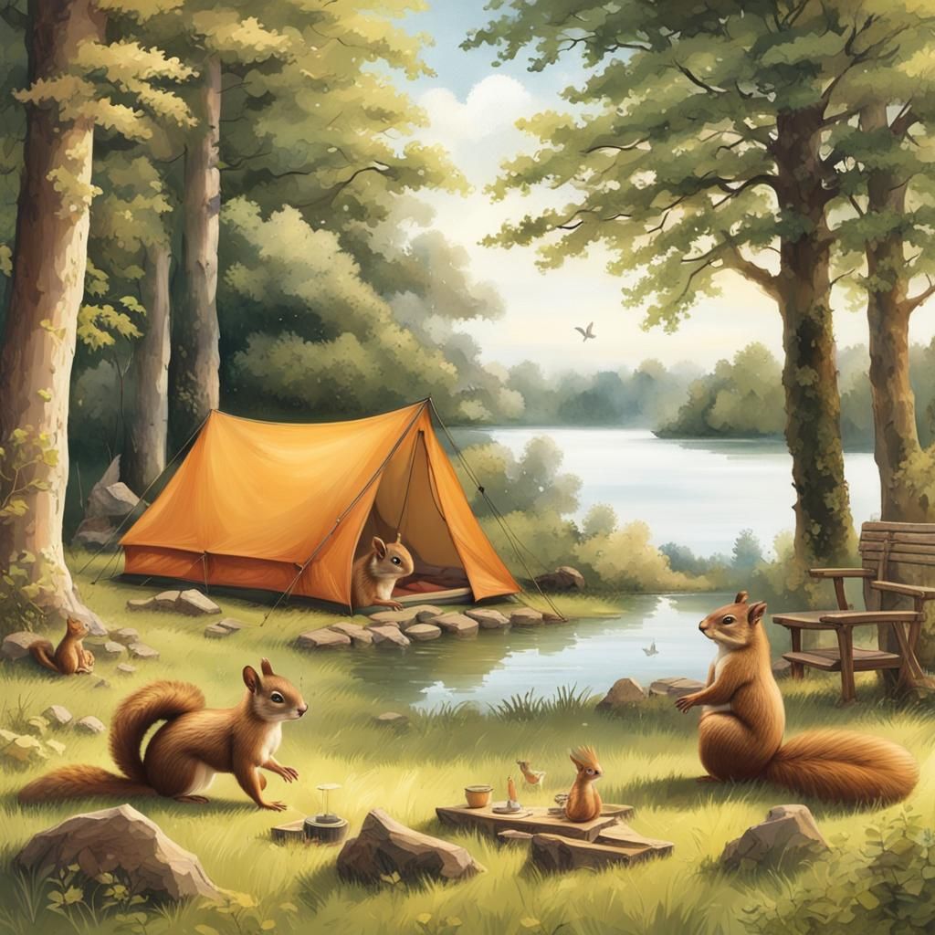 Squirrel Camp - AI Generated Artwork - NightCafe Creator