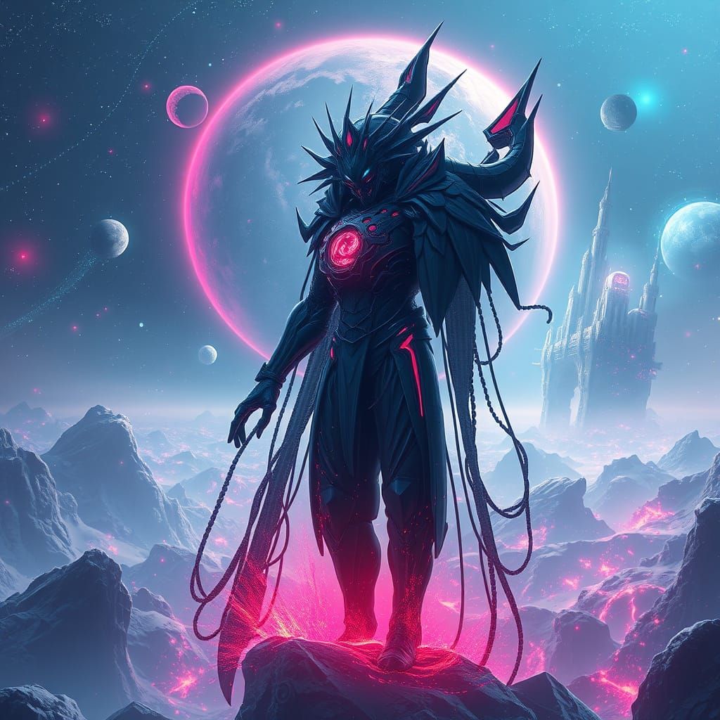 Cyberpunk Creator of Blockchain Universe in Quantu... - AI Art