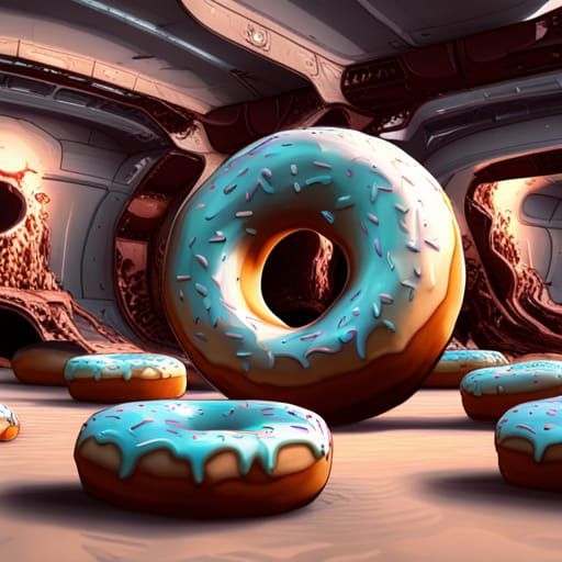 donuts are what my alien weird dog loves eating - AI Generated Artwork ...