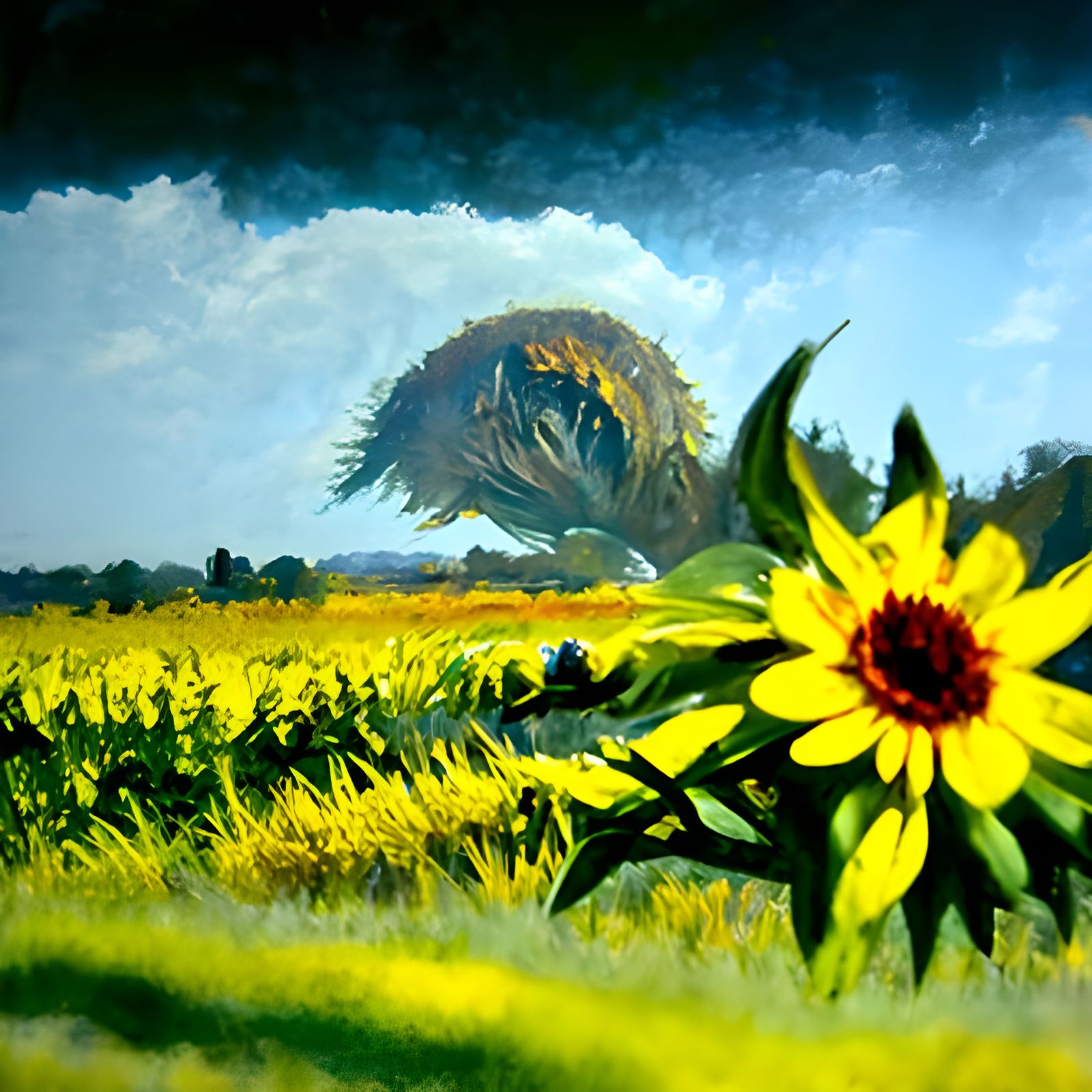 Sunflower in a field - AI Generated Artwork - NightCafe Creator